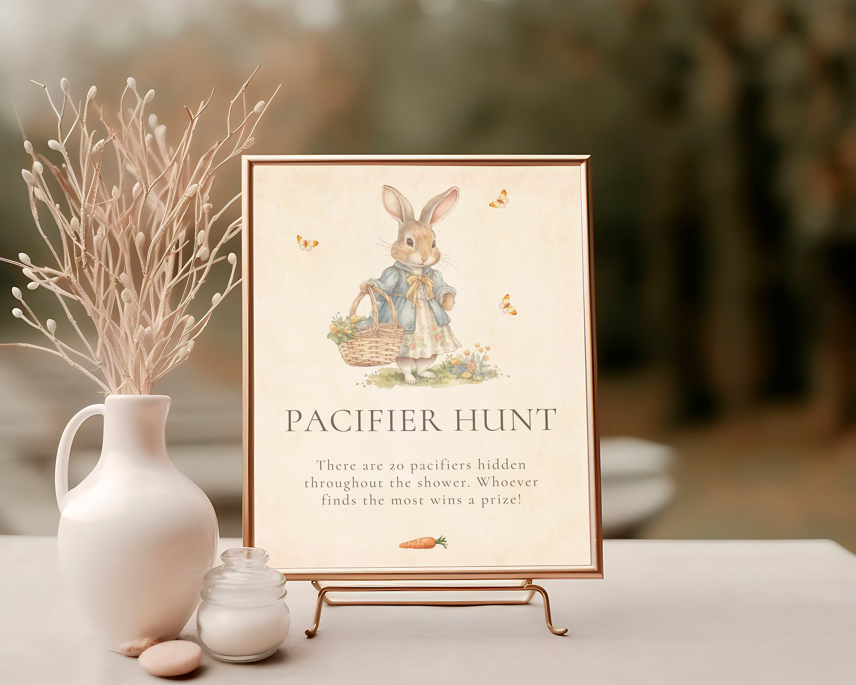 Gtrl Peter Rabbit Pacifier Hunt Game, Vintage Baby Shower Game ...