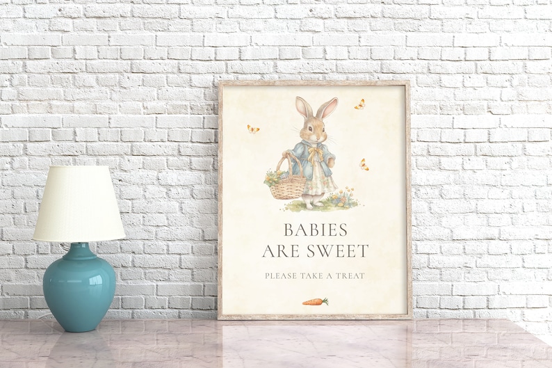 Peter Rabbit Babies Are Sweet Please Take a Treat Sign, Baby Shower ...
