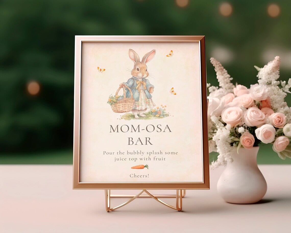 MOM-OSA Bar Sign, Peter Rabbit Bar Sign, Mimosa Bar Sign, Bar Sign ...