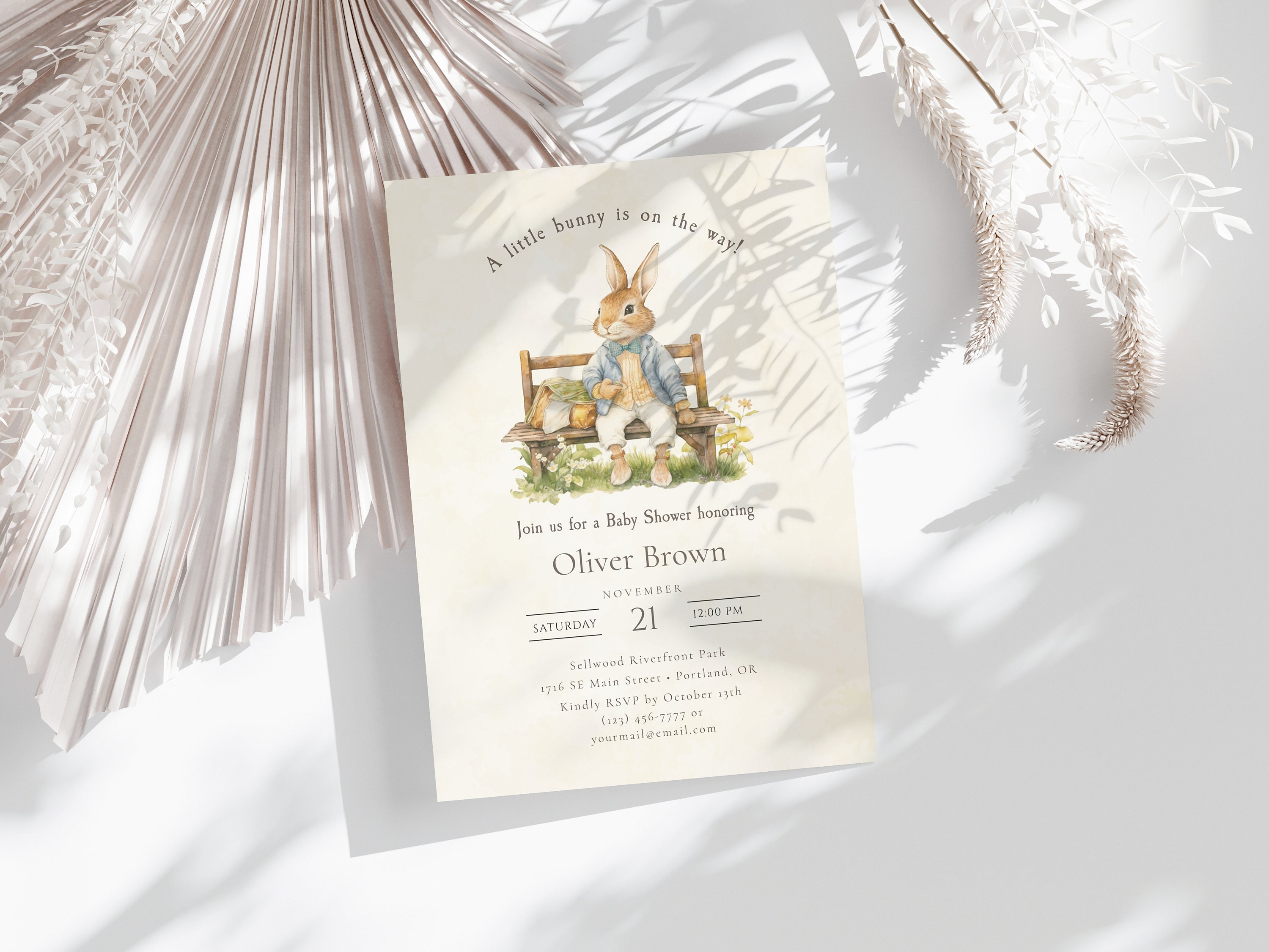 Editable Peter Rabbit Baby Shower Invitation Bundle, Vintage Peter ...