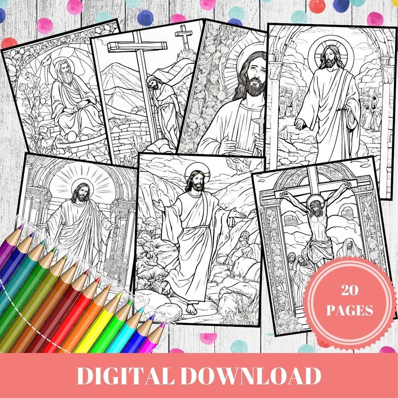 20 Easter Religious Coloring Pages, Easter Coloring Pages, Printable ...