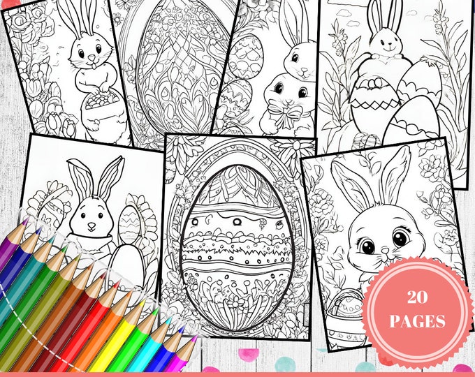 Easter Bunny Coloring Pages Favor, Childrens Coloring Pages, Easter ...