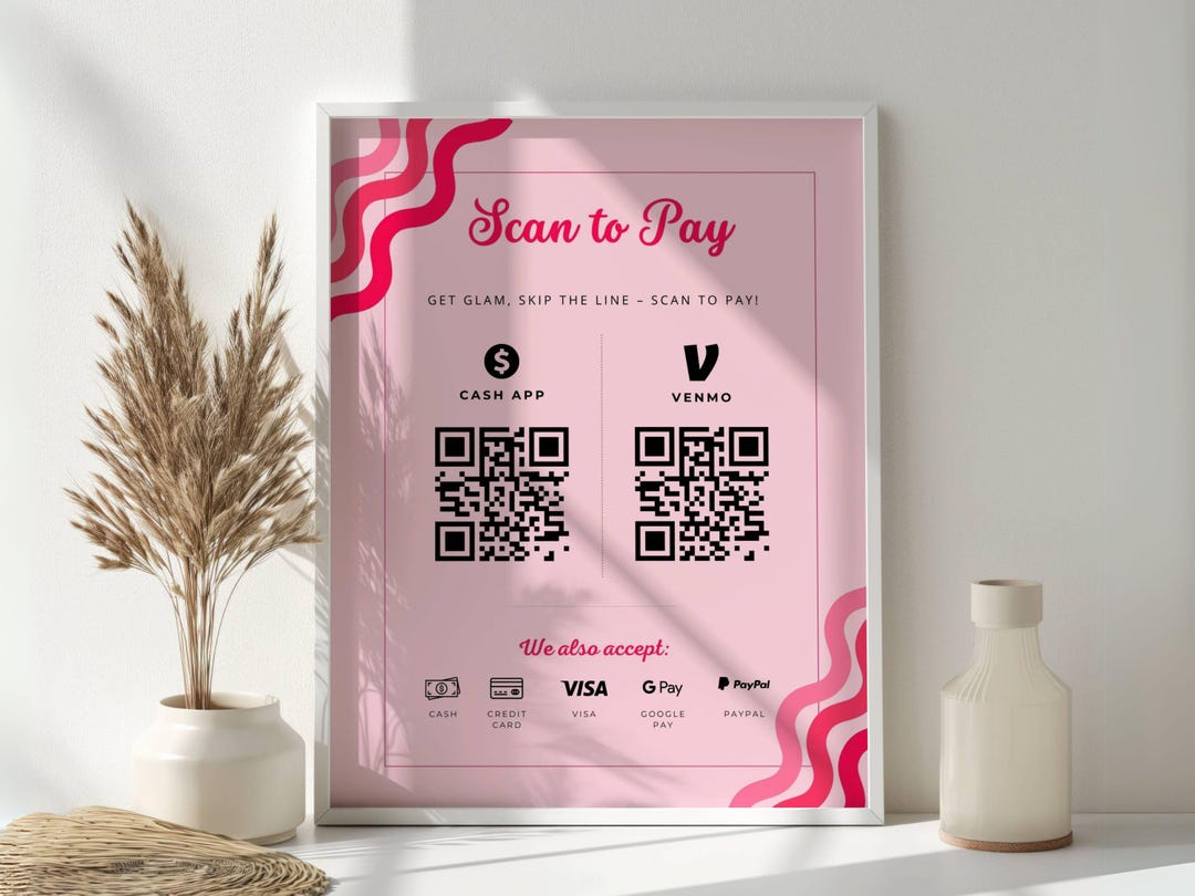 Modern Scan to Pay Template, Qr Code Sign, Small Business, Editable ...