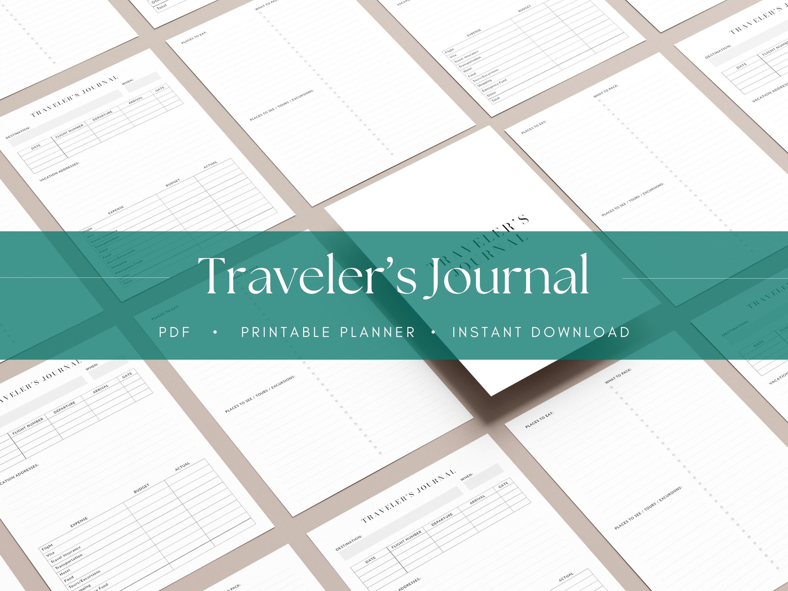 Printable Digital Travel Planner for Adventurers Gift Printable Travel ...