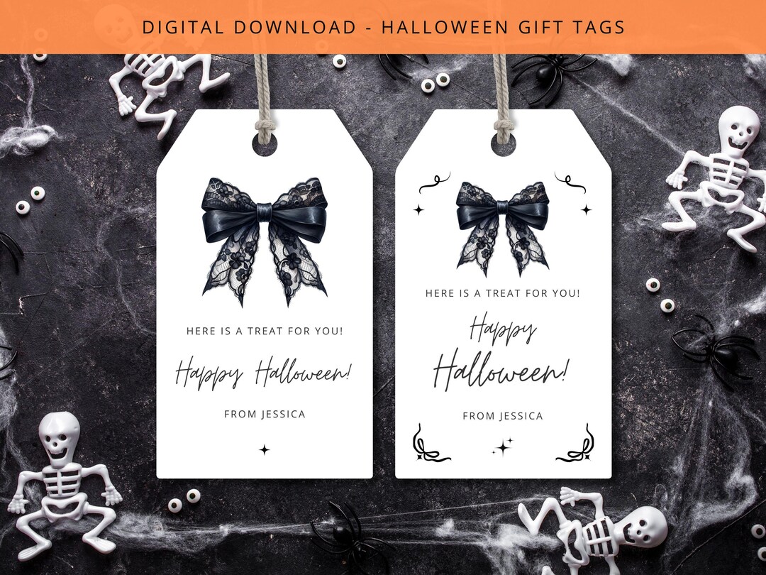 Spooky Halloween Party Favor Tags DIY Printable Gift Tag Happy ...