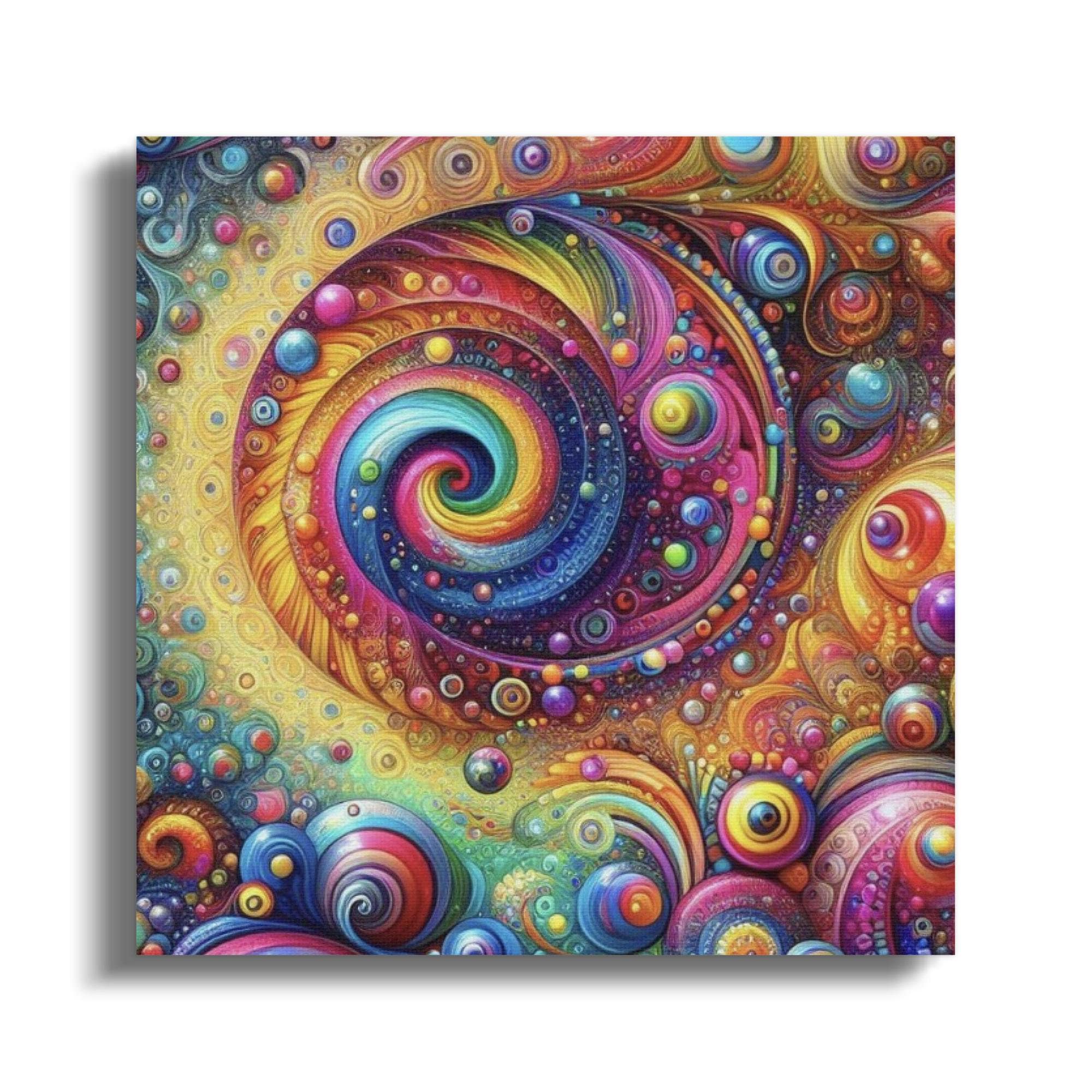Colorful Abstract Spiral Art, Vibrant Psychedelic Wall Decor, Canvas ...