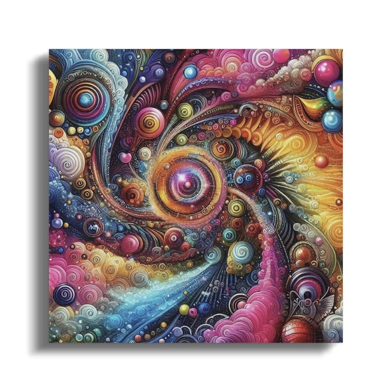 Colorful Psychedelic Art Print, Vibrant Abstract Wall Decor, Large ...