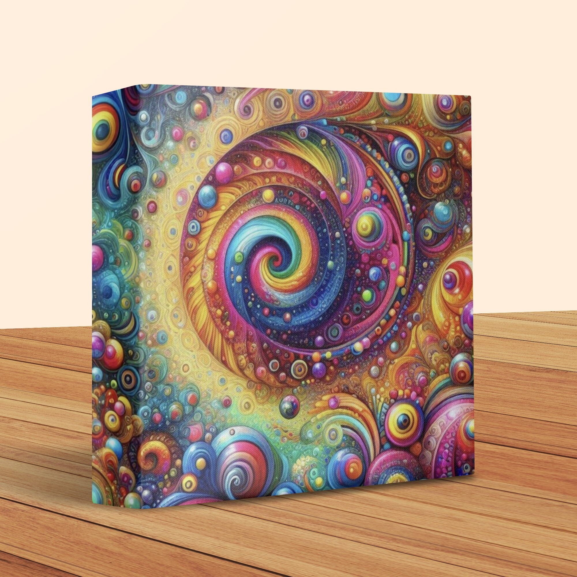 Colorful Abstract Spiral Art, Vibrant Psychedelic Wall Decor, Canvas ...