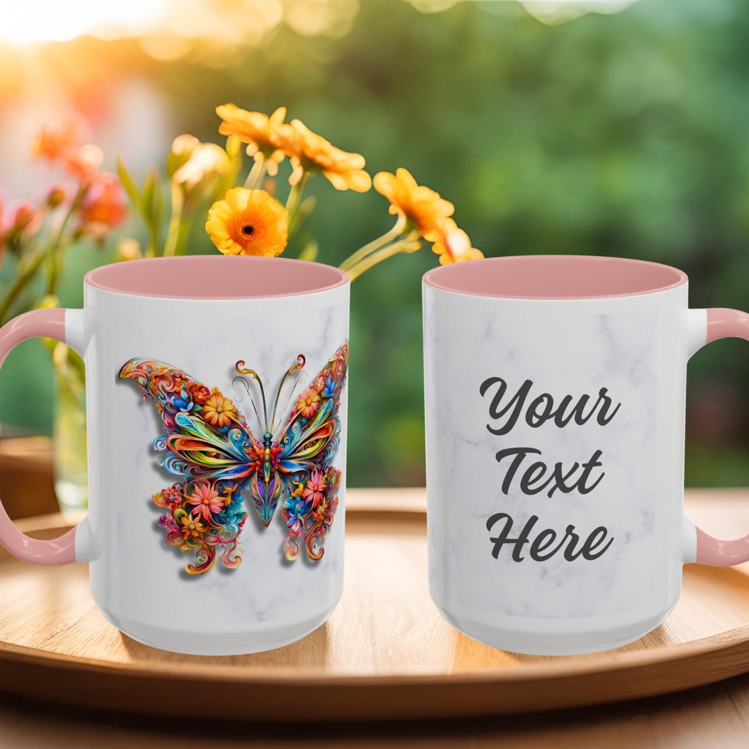 Personalized Butterfly Mug, Butterfly Lover Gift, Mom's Day Gift, Wife ...