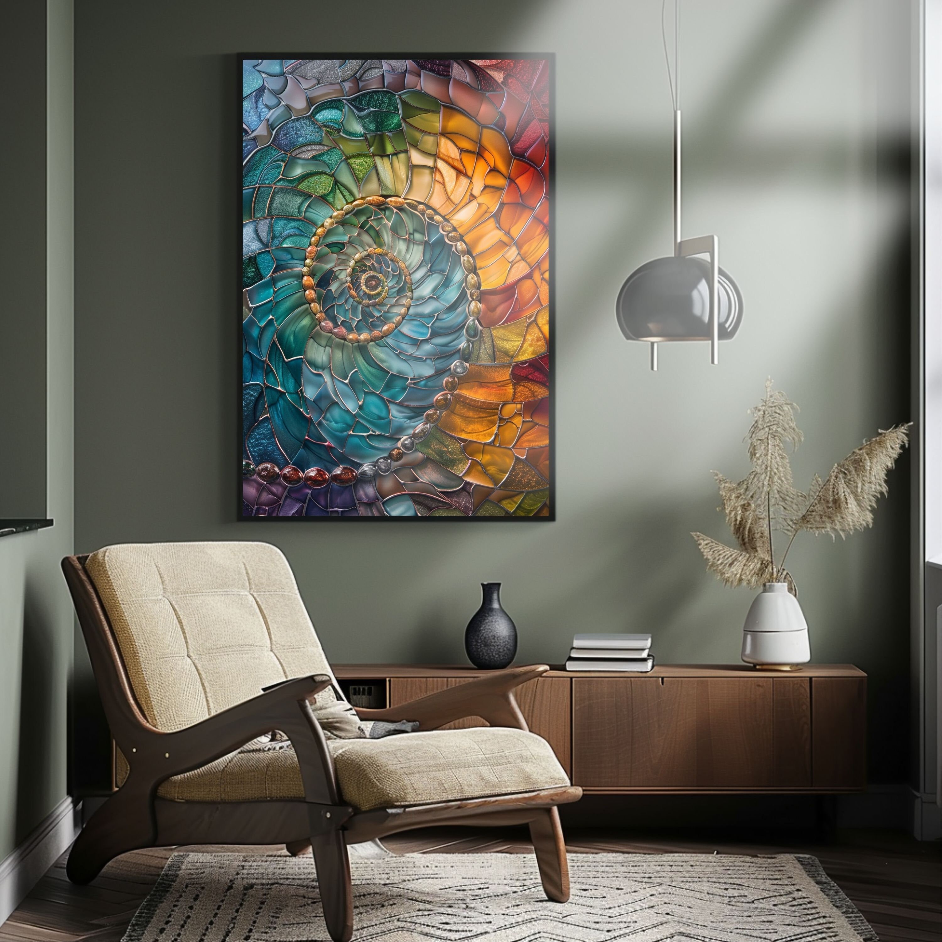 Fibonacci Wall Art, Wallart Abstract Printable Poster, Digital Prints ...