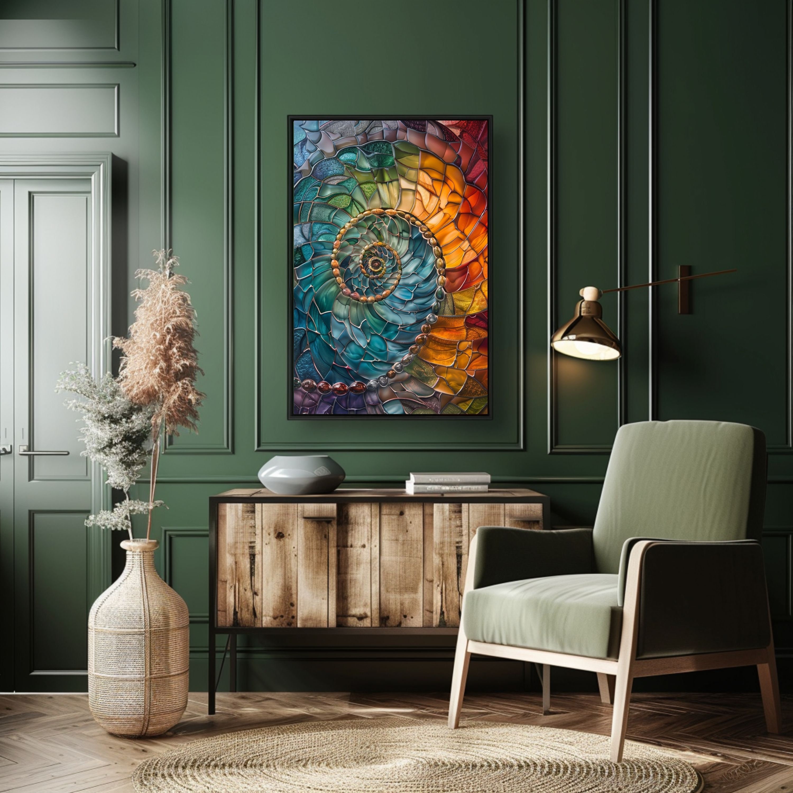 Fibonacci Wall Art, Wallart Abstract Printable Poster, Digital Prints ...