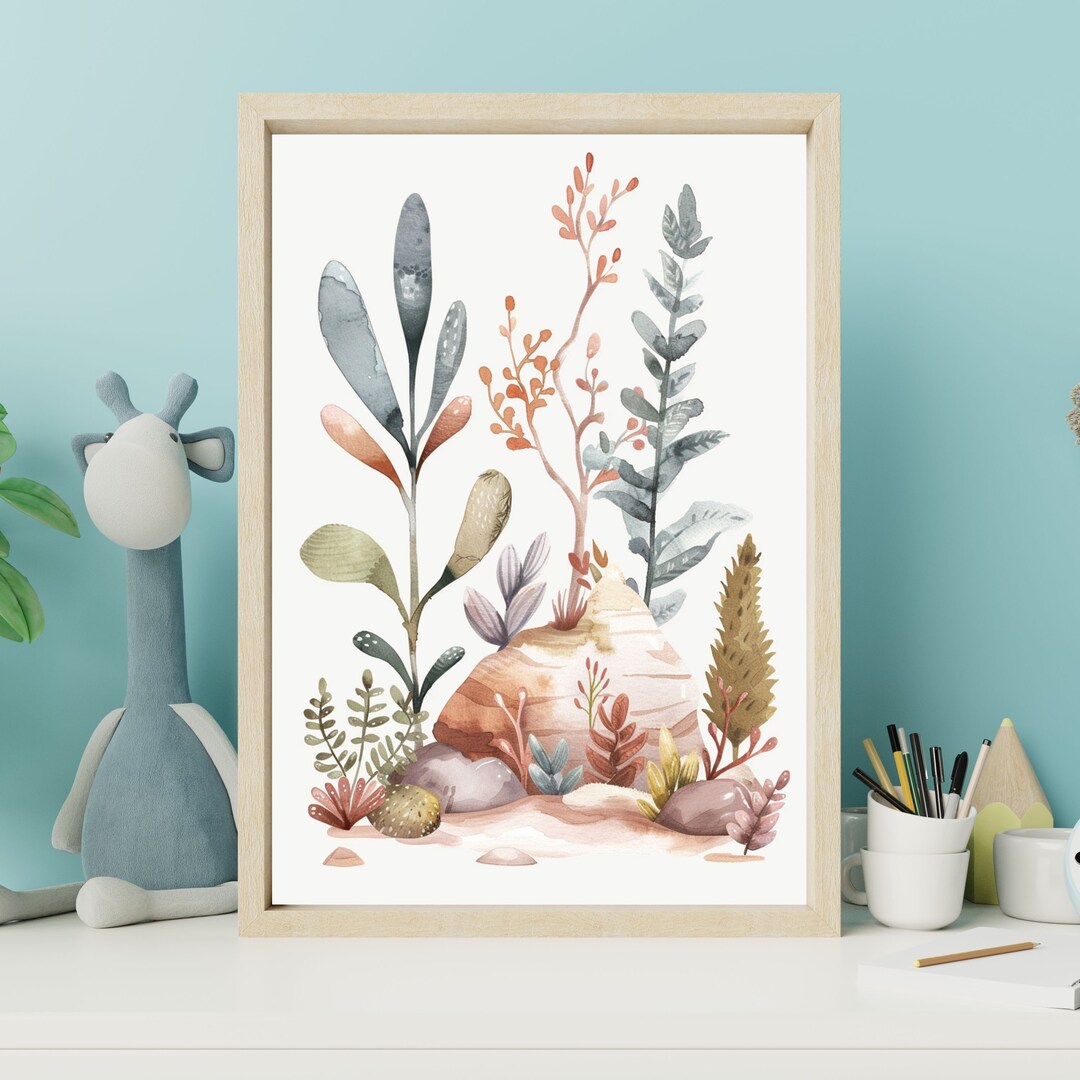 Floral Poster Boho Printable, Watercolor Flower, Prints Kids Room Decor ...