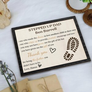Personalized Stepped up Dad Sign, Thank You Gifts for Stepdad, Gifts ...