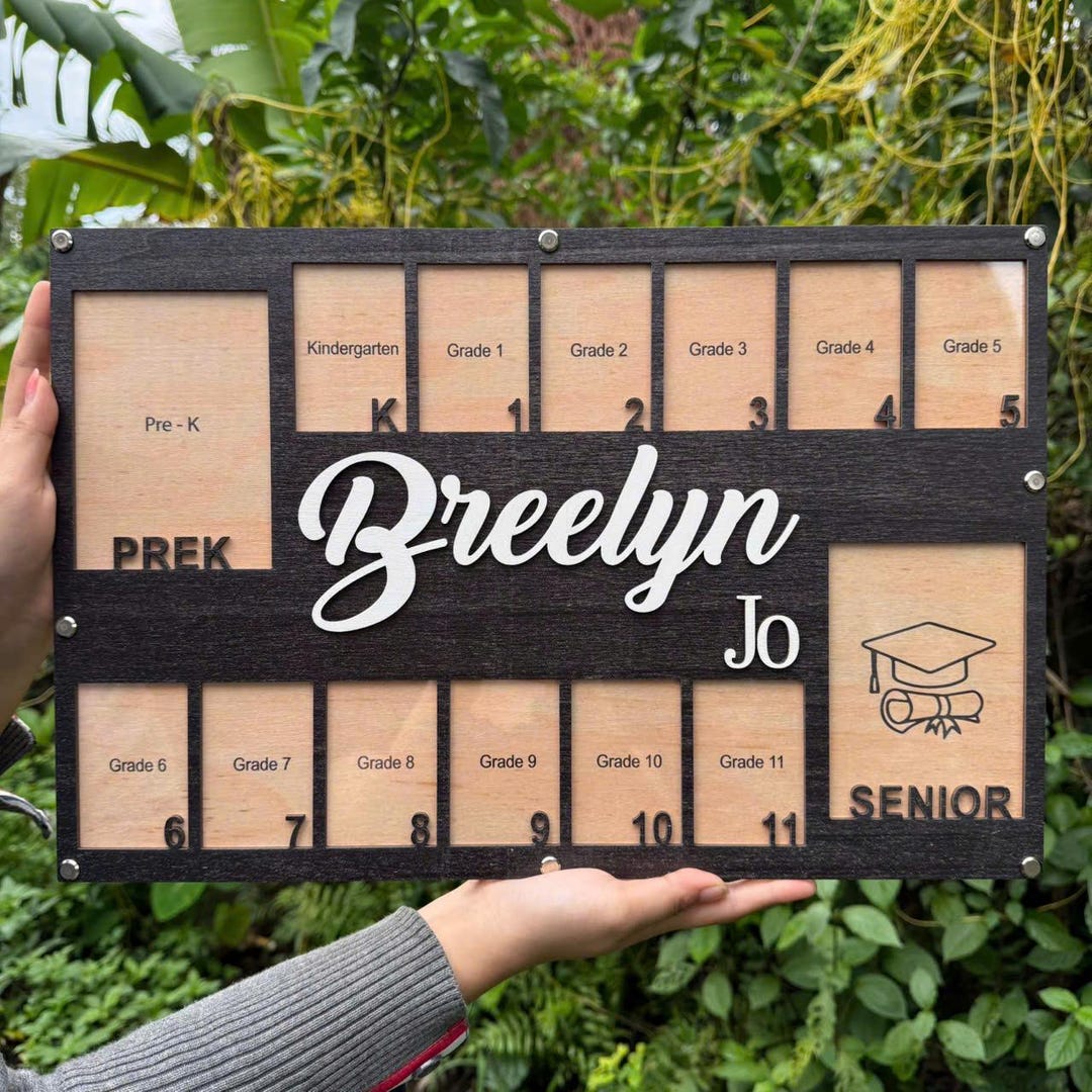 Pre K to Senior Graduation Photo Frame, Custom School Years Photo Frame ...
