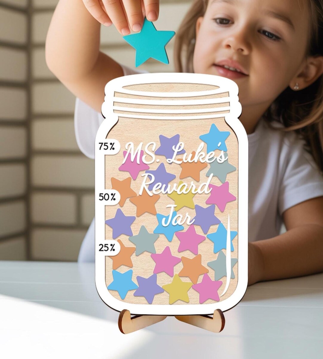 Personalized Star Reward Jar for Classroom, Star Jar Reward Jar for ...