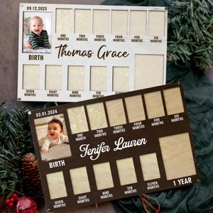 Custom Baby First Year Photo Frame, Newborn Photo Frame, Baby Picture ...