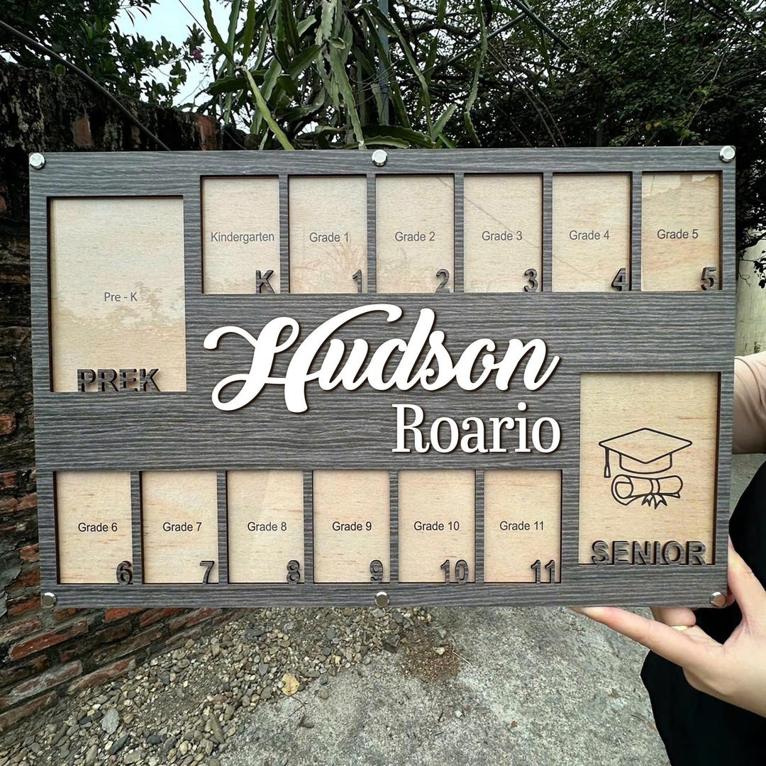 Custom School Years Photo Frame, Pre K to Senior Graduation Photo Frame ...
