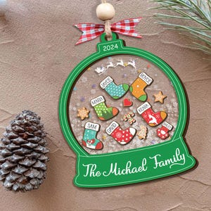 Customize Family Christmas Stocking Ornament, Stocking Shaker Family ...