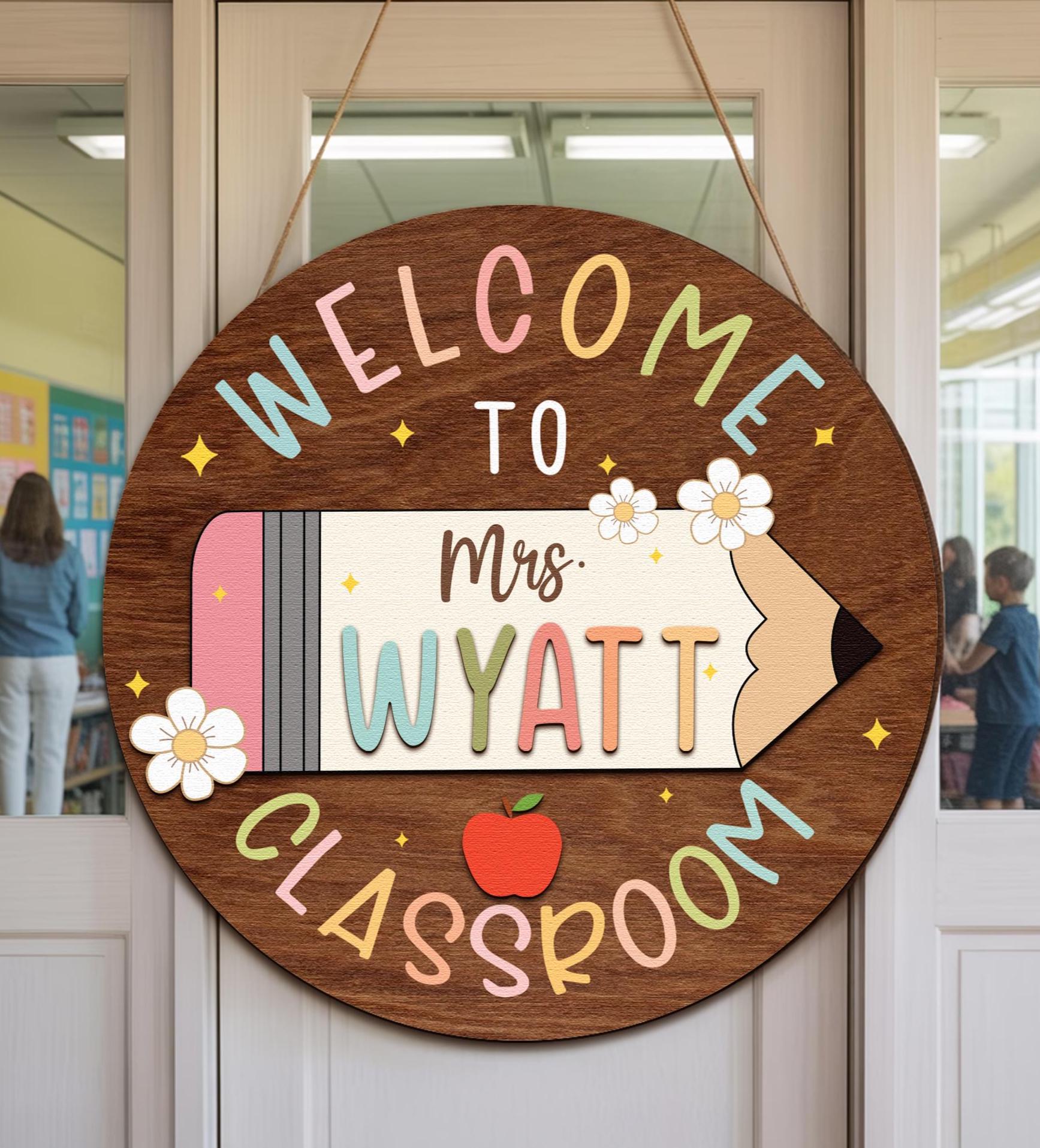 Personalized Teacher 3D Door Sign, Teacher Welcome Sign, Teacher Door ...