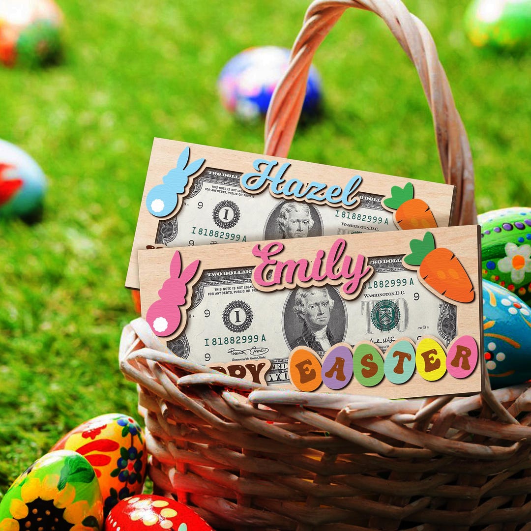 Personalized Easter Money Holder, Easter Bunny Money Holder, Easter ...