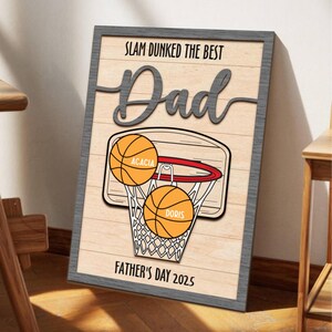 Personalized We Dunked the Best Dad Wood Sign, Custom Basketball Dad ...