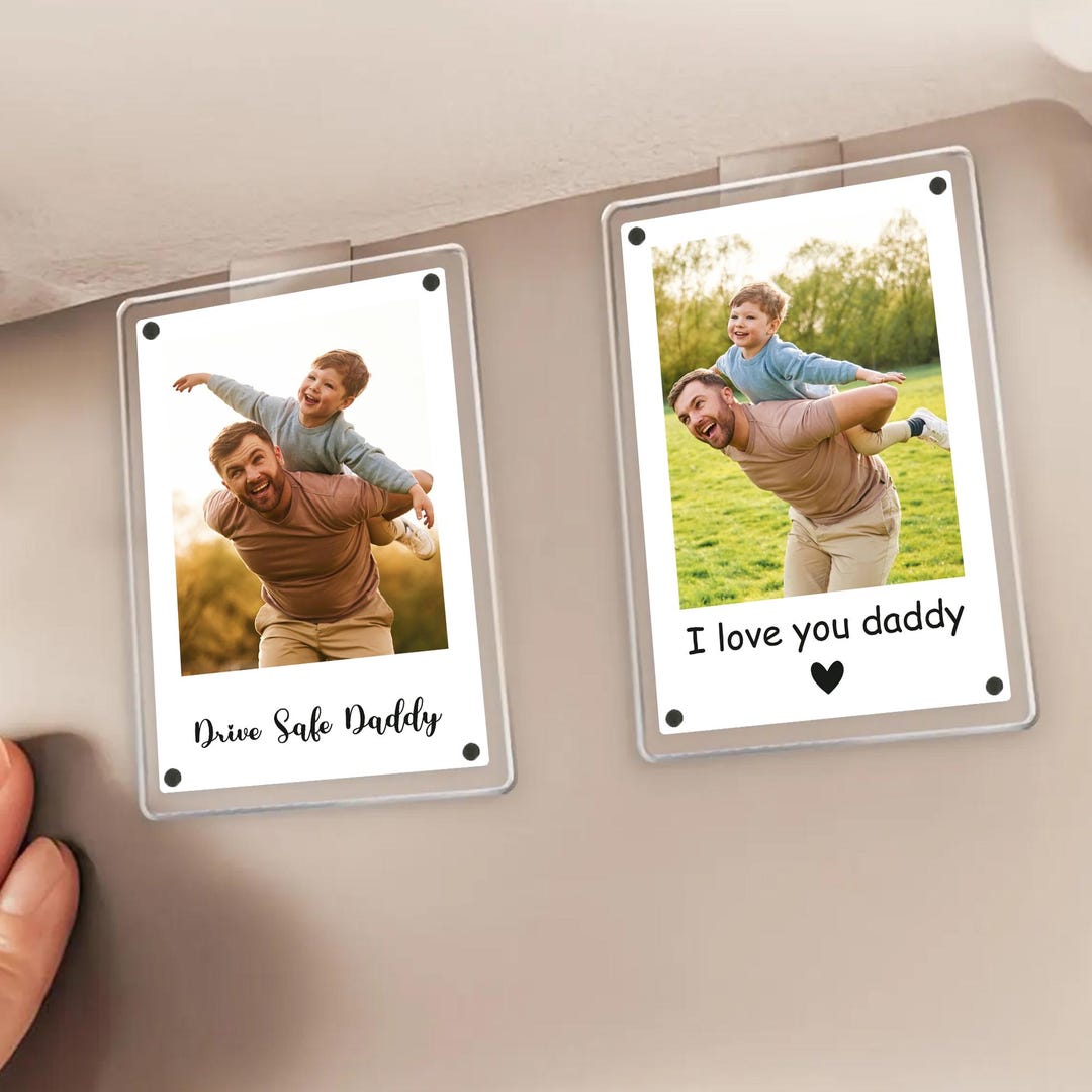 Customized Photo Dad Car Visor Clip, Custom Dad Photo Sun Visor Clip ...