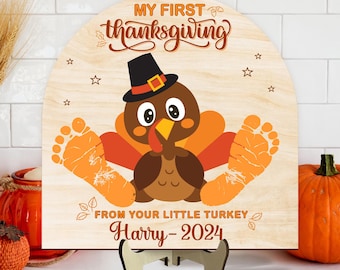 Baby's First Thanksgiving Photo Prop Printable Thanksgiving Handprint ...