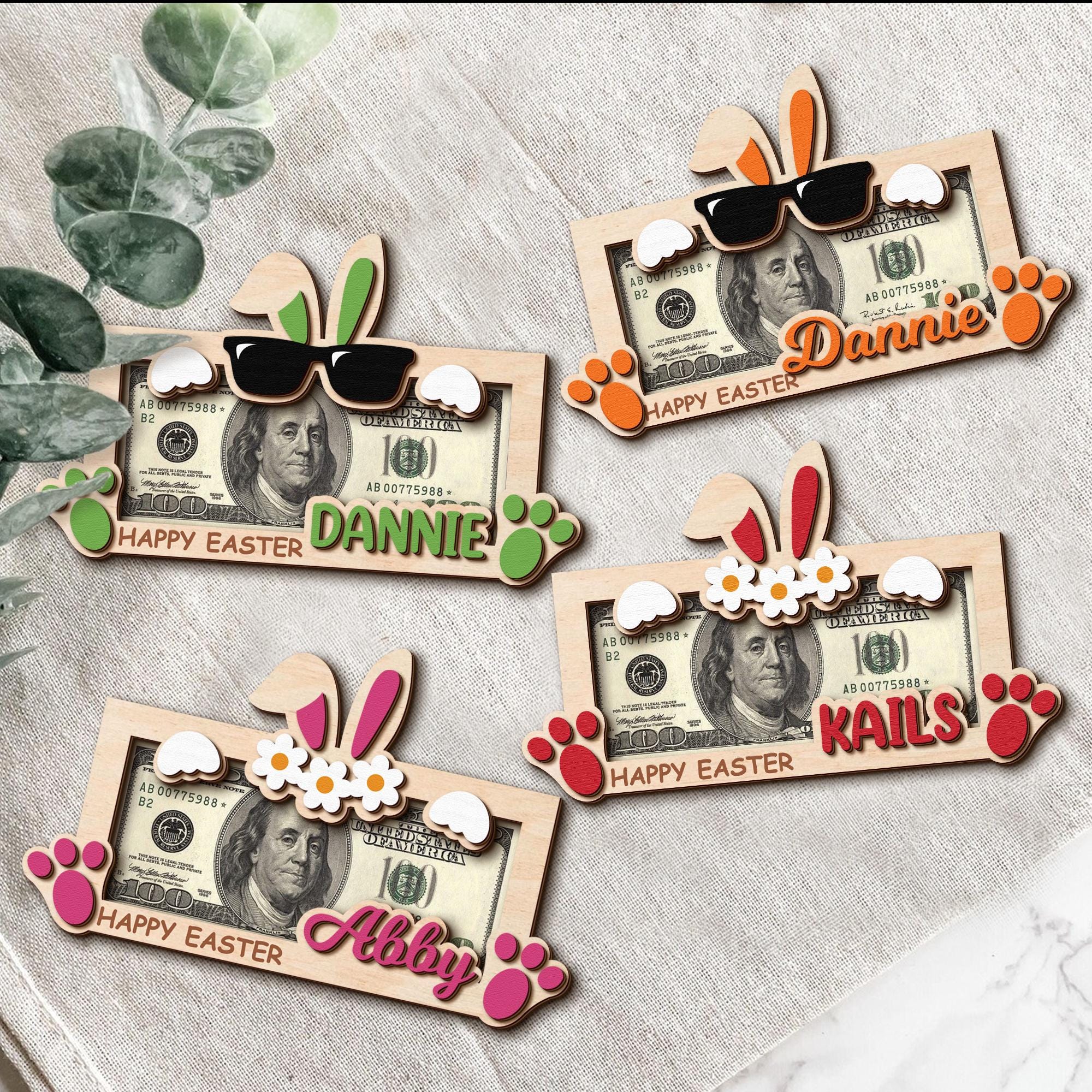 Custom Easter Bunny Money Holder, Customized Bunny Easter Money Holder ...