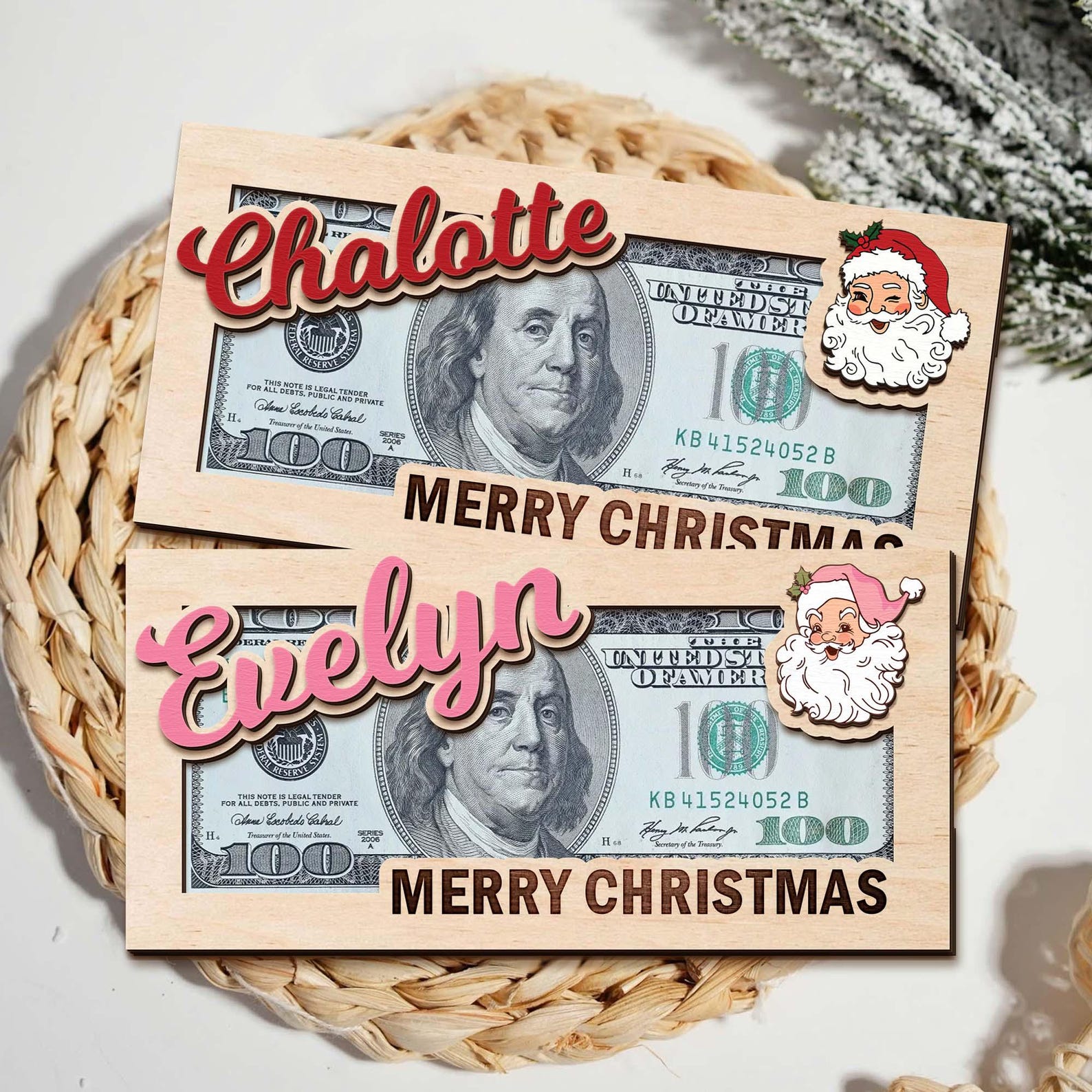 Customize Money Holder Christmas, Santa Money Holder, Custom Family ...