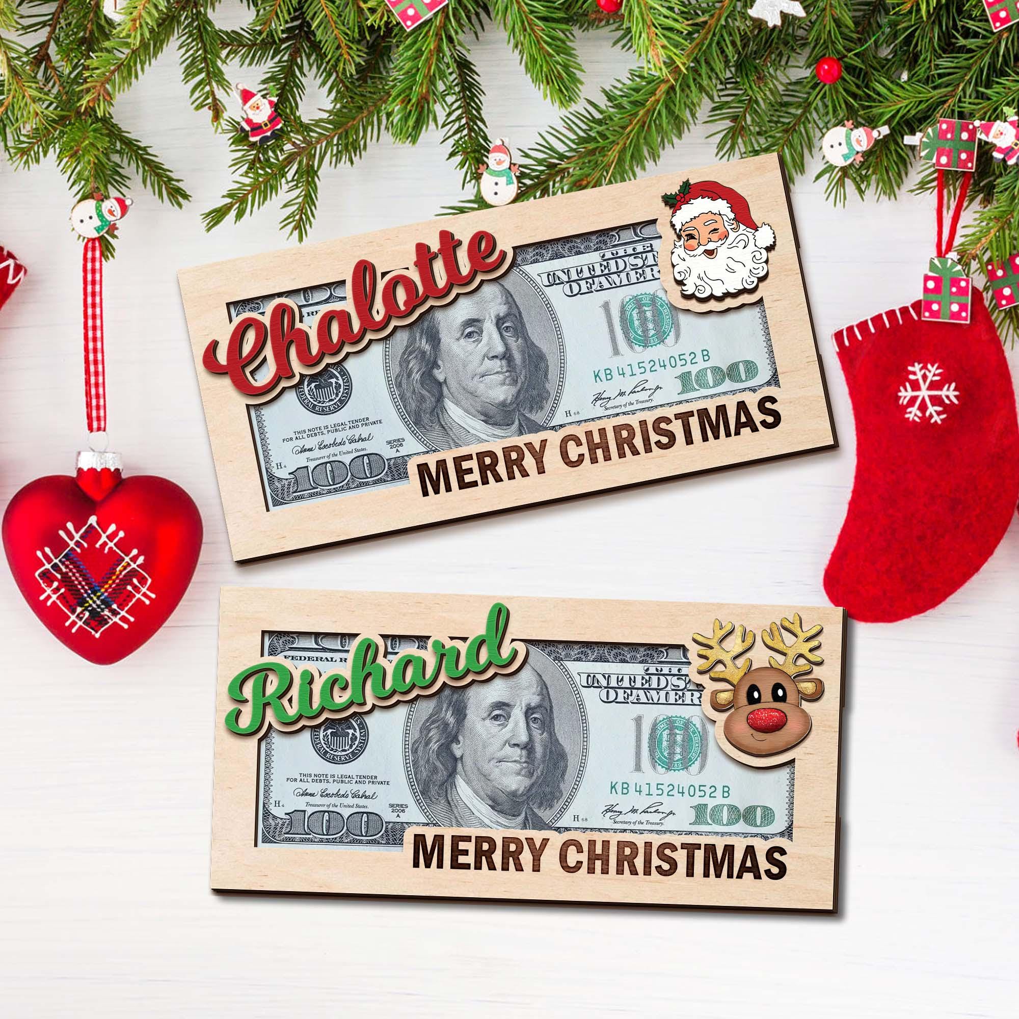 Customize Money Holder Christmas, Santa Money Holder, Custom Family ...