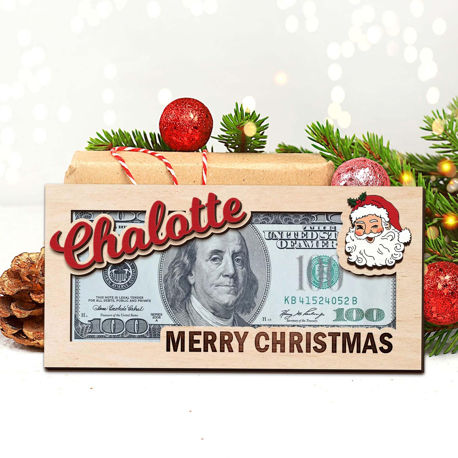 Customize Money Holder Christmas, Santa Money Holder, Custom Family ...