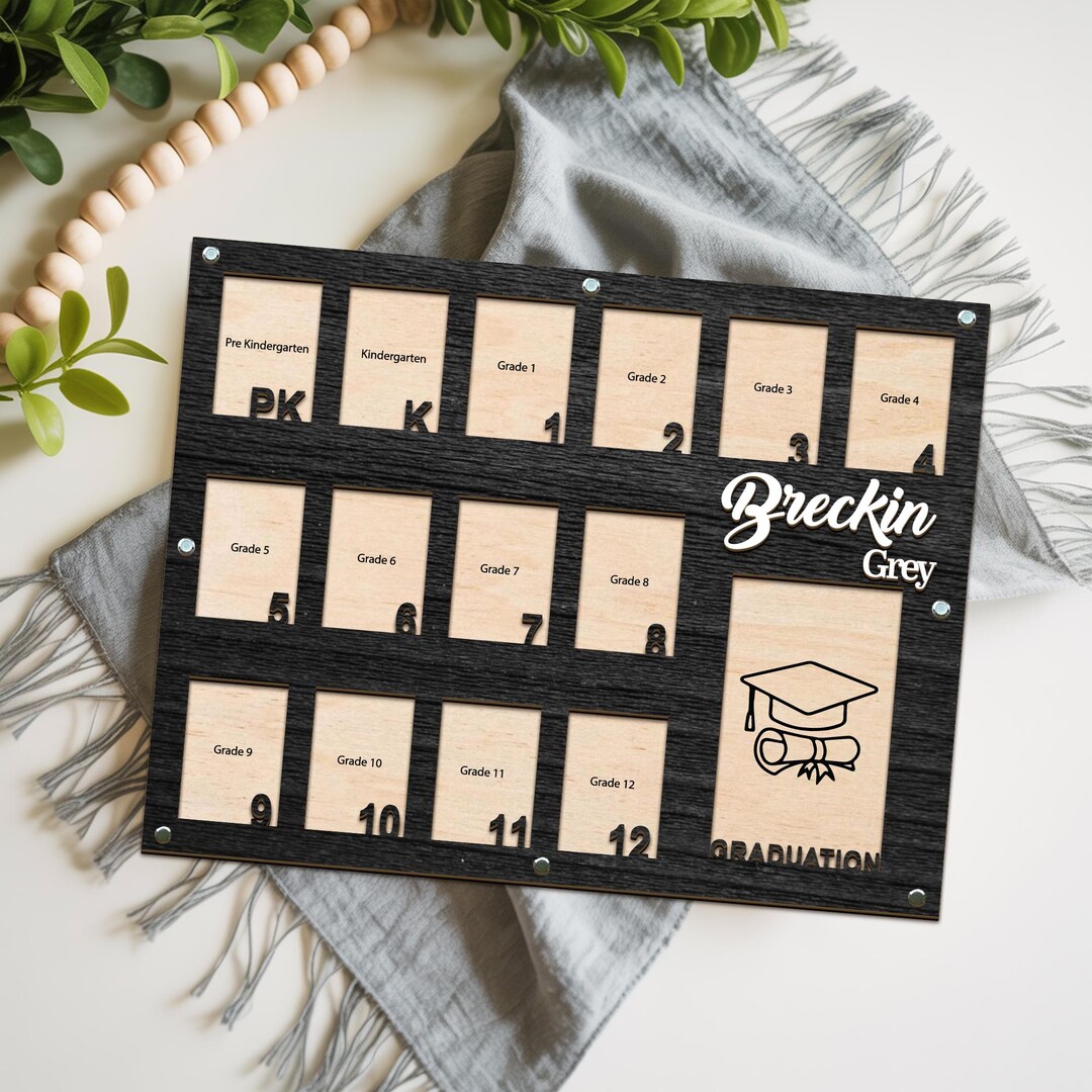 Custom School Years Photo Frame, Pre K to Senior Graduation Photo Frame ...