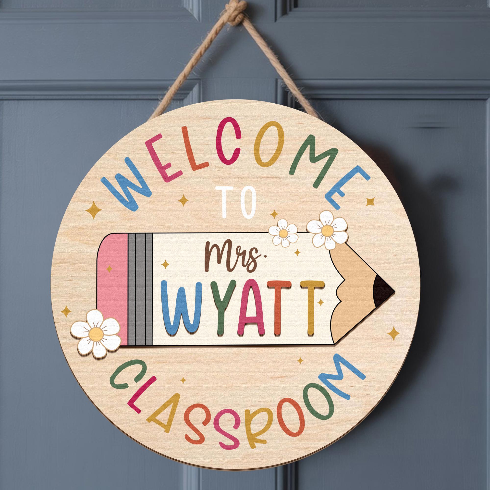 Personalized Teacher 3D Door Sign, Teacher Welcome Sign, Teacher Door ...