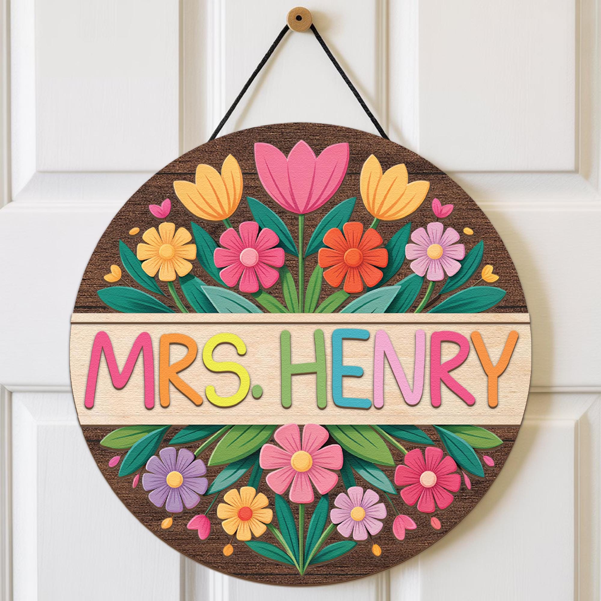 Custom Teacher 3D Flower Door Sign, Classroom Welcome Sign, Back to ...