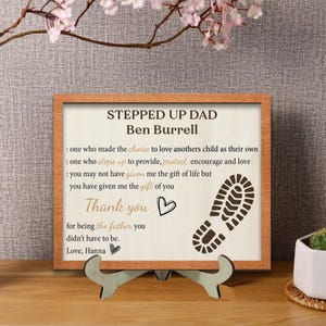 Personalized Stepped up Dad Sign, Thank You Gifts for Stepdad, Gifts ...