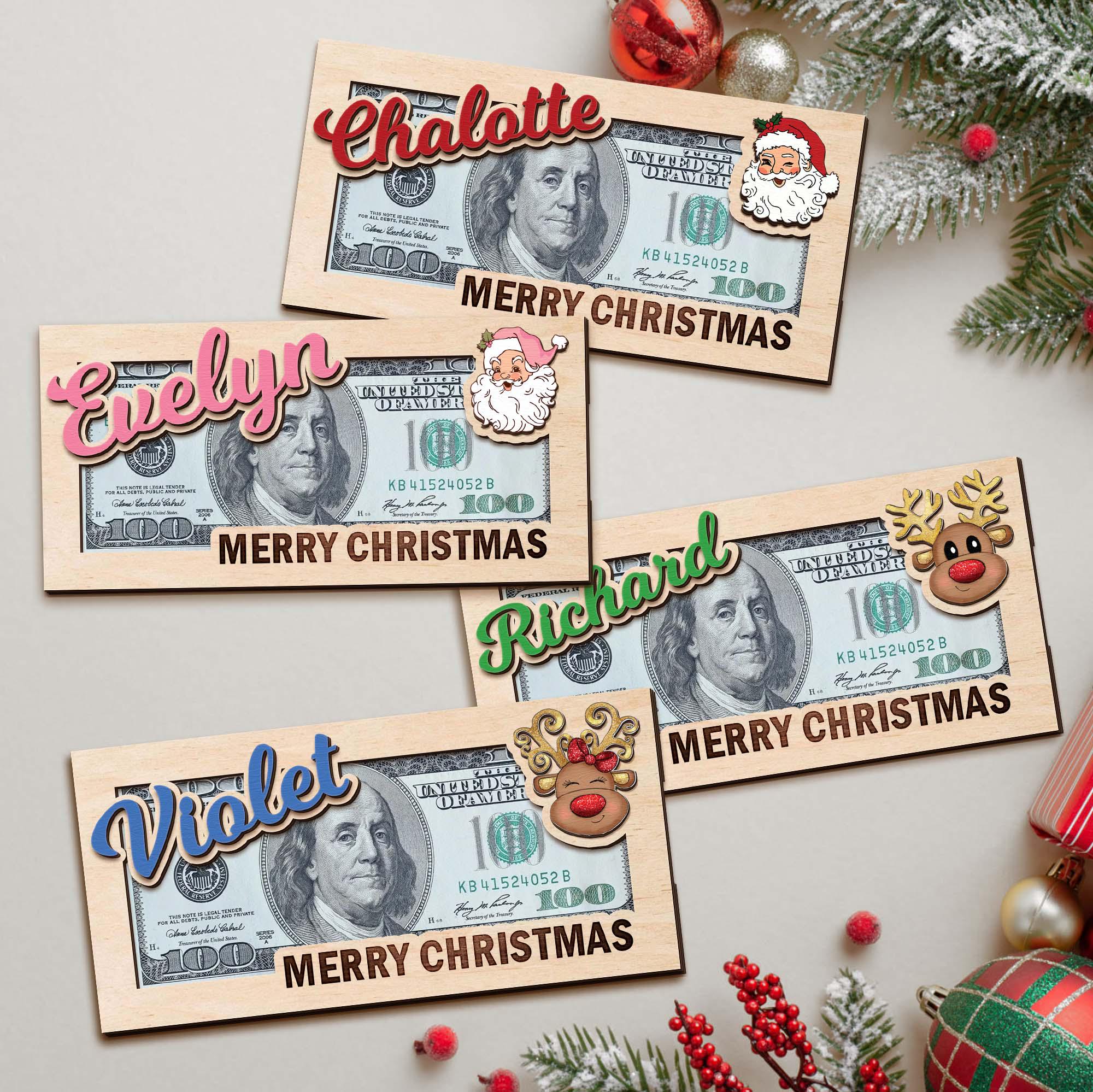 Customize Money Holder Christmas, Santa Money Holder, Custom Family ...