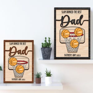 Personalized We Dunked the Best Dad Wood Sign, Custom Basketball Dad ...