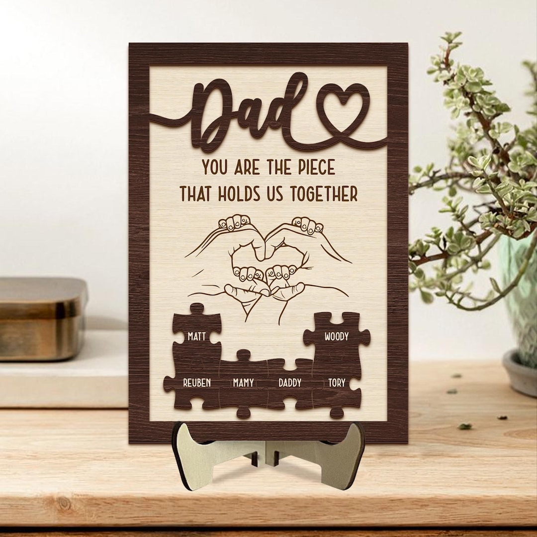 Personalized Dad Puzzle Sign, Father's Day Gift From Kids Wife, Dad You ...