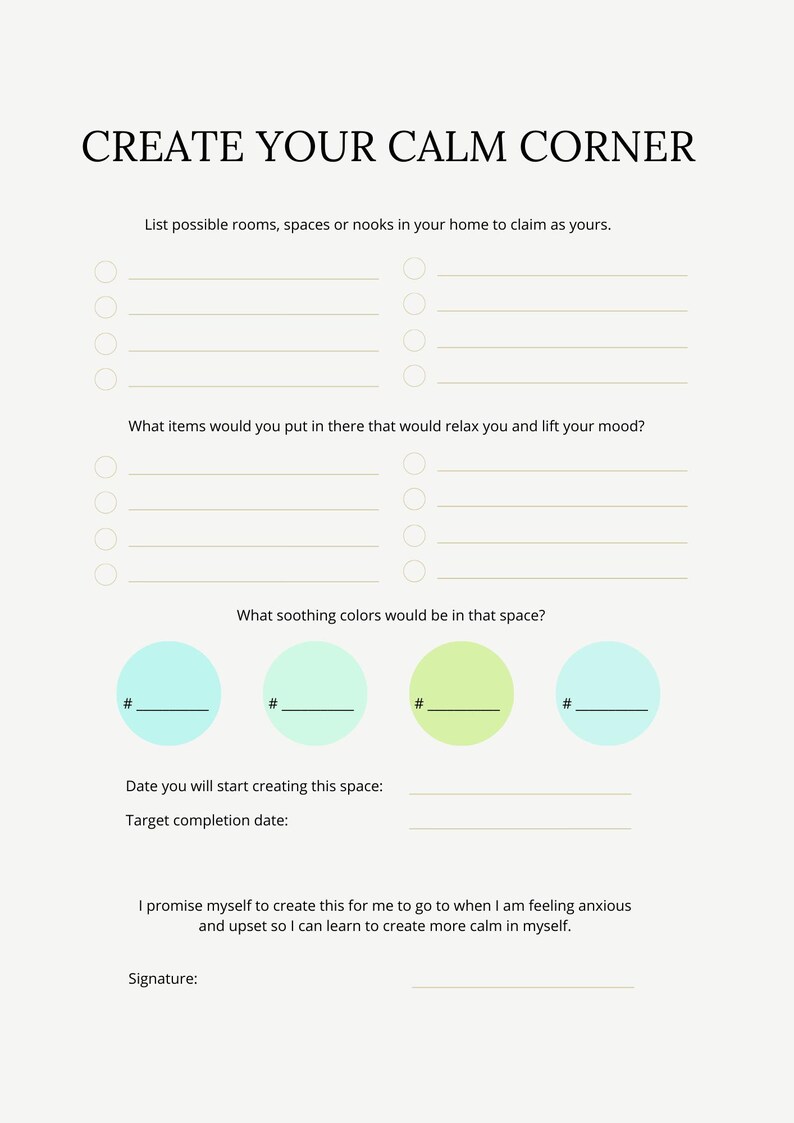 Calming Your Mind Journal / Mental Health Planner / Health Tracker ...