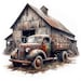 Vintage Farm Truck Clipart 10 High Quality Jpgs, Watercolour Rustic ...