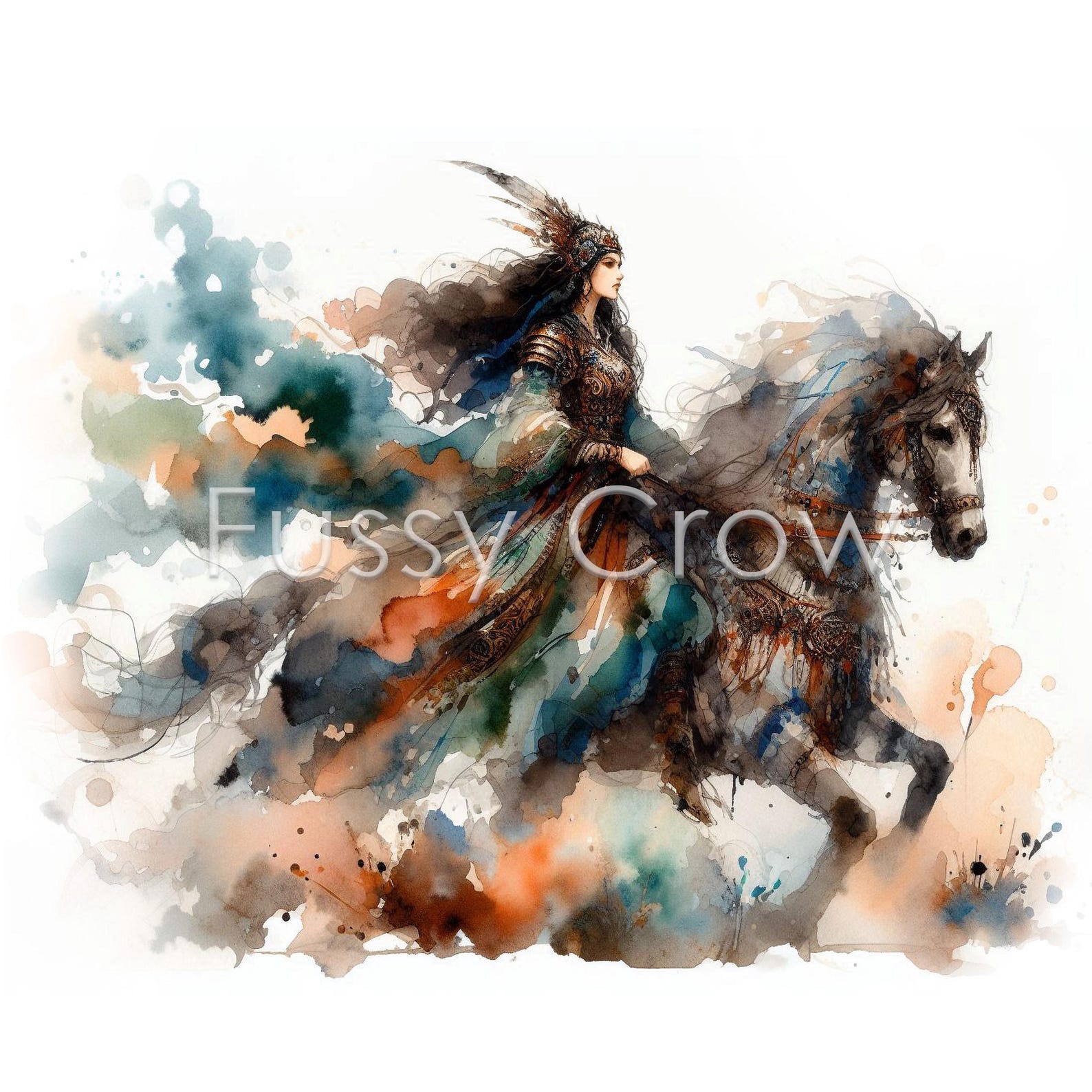 Mystical Goddess Clipart, 10 High Quality Jpgs, Watercolour Warrior ...