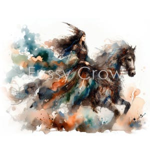 Mystical Goddess Clipart, 10 High Quality Jpgs, Watercolour Warrior ...