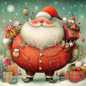 Father Christmas Clipart, 11 High Quality Jpgs, Quirky Santa Images ...