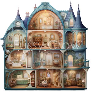 Quirky Fantasy Dollhouse Clipart, 15 High Quality Jpgs, Card Making ...