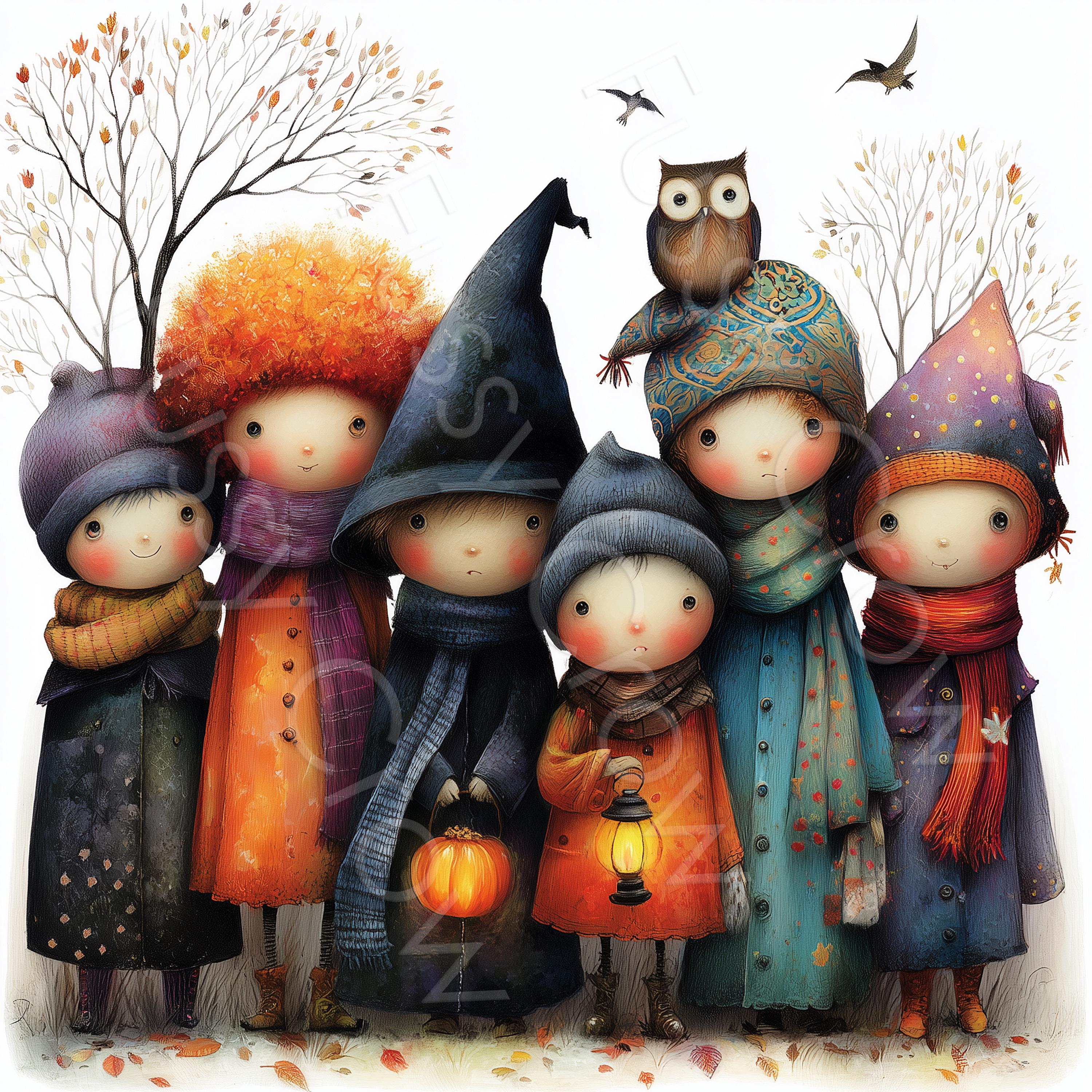 Cute Halloween Kids Clipart, 12 Watercolour Trick or Treat Jpgs for ...