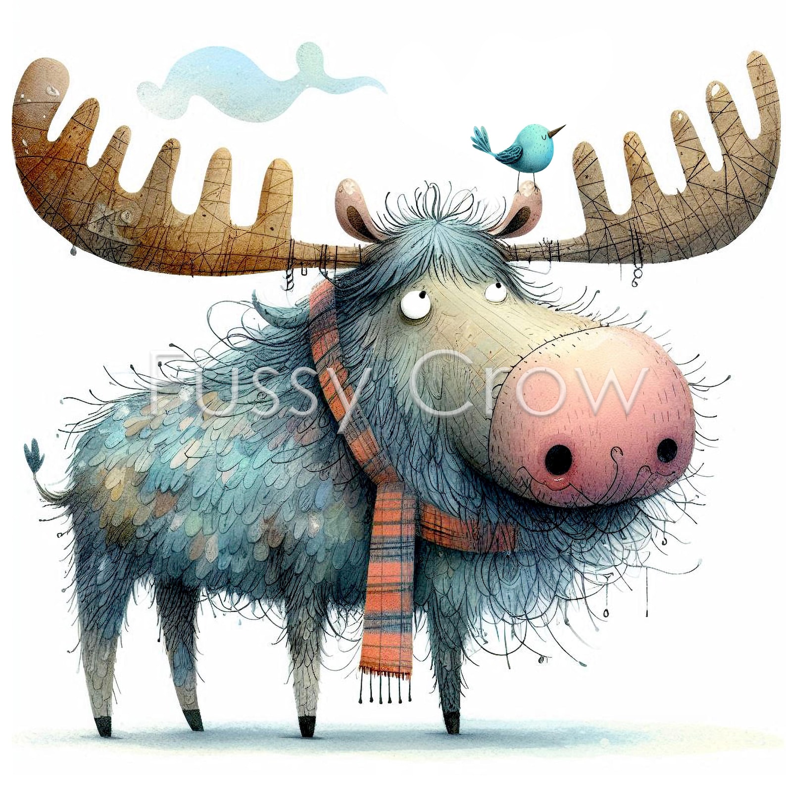 Quirky Moose Clipart, 10 High Quality Jpgs, Funny Whimsical Animal ...