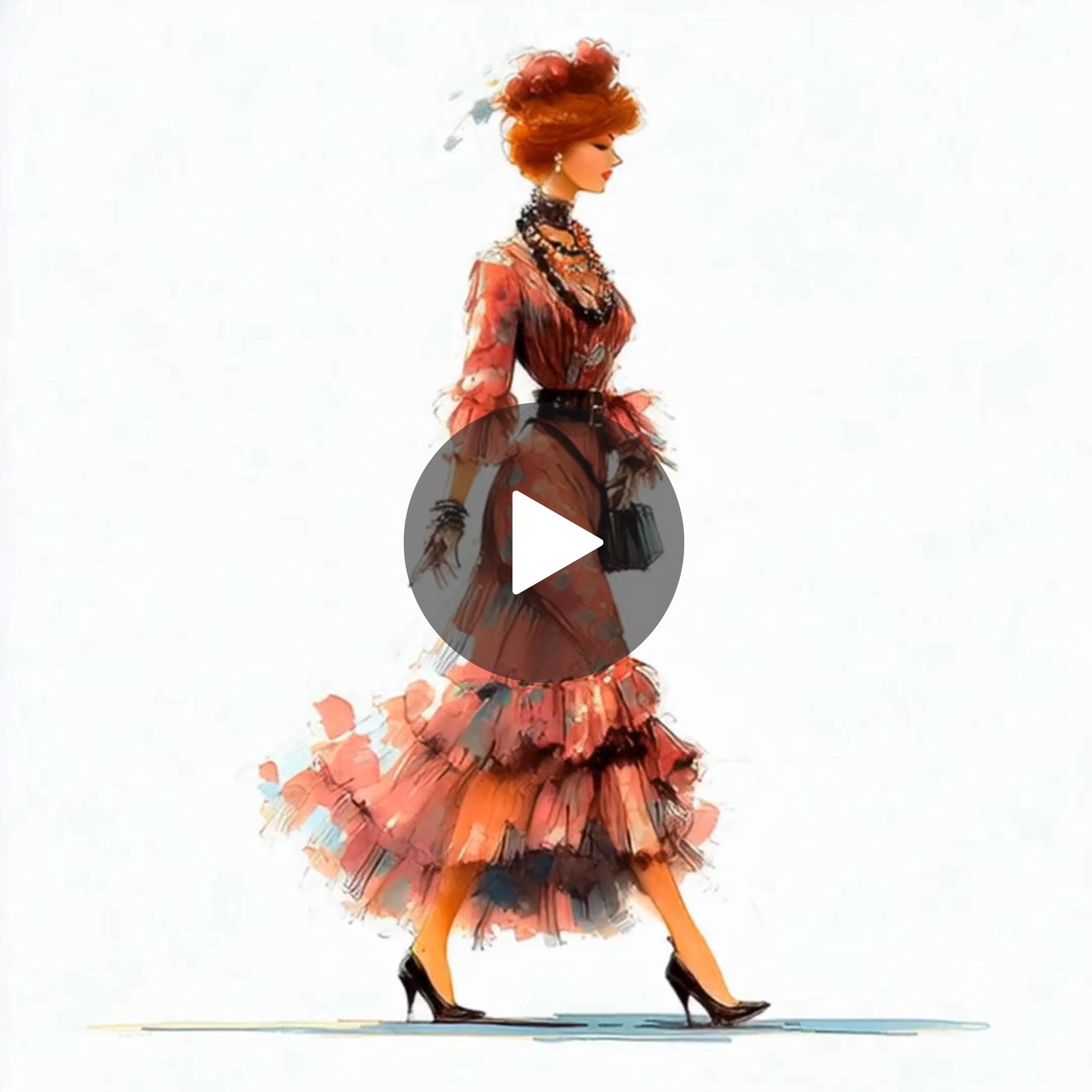Fashion Lady Animated Clipart for Shorts & Reels Digital Download for ...