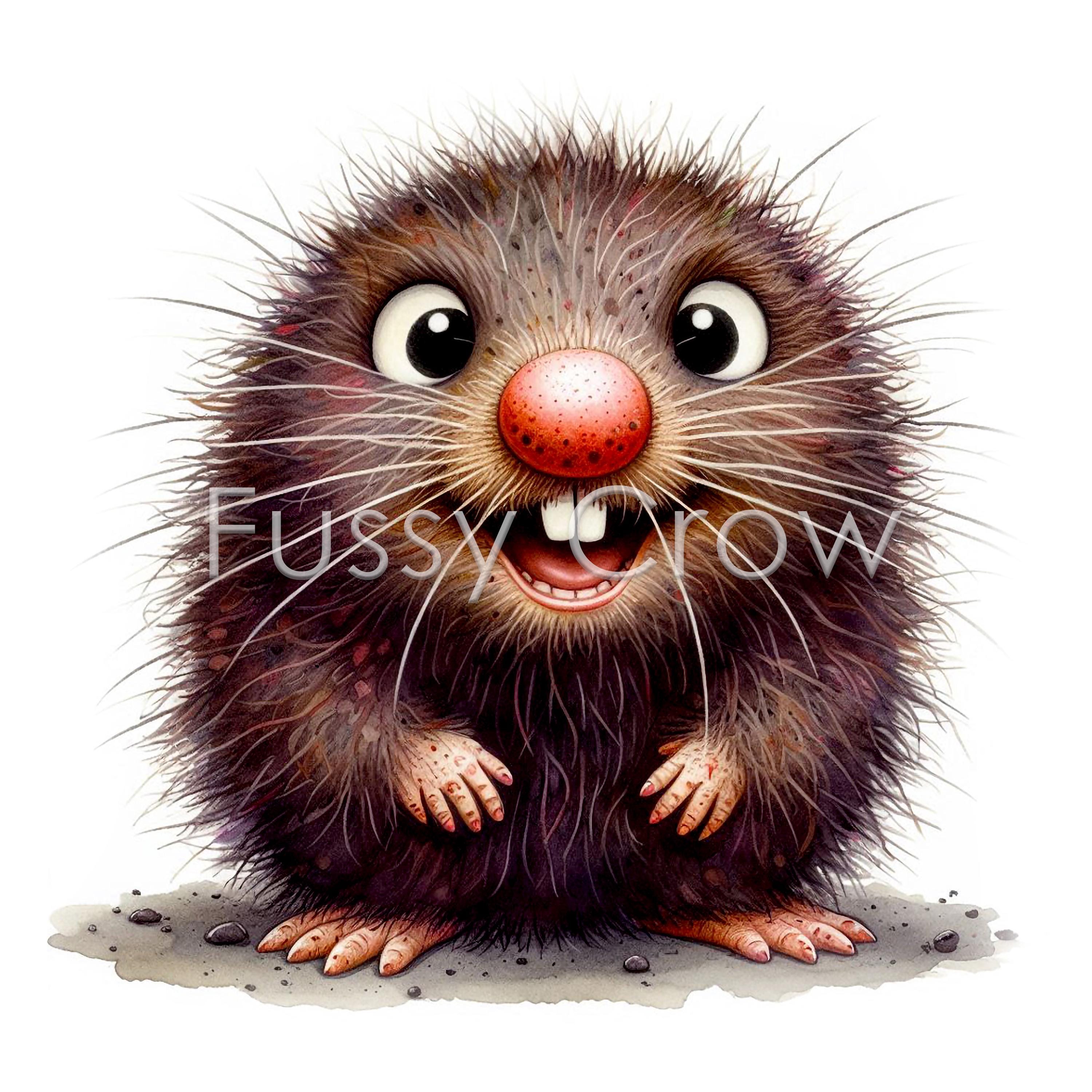 Funny Mole Clipart, 10 High Quality Jpgs, Whimsical Animal Images ...