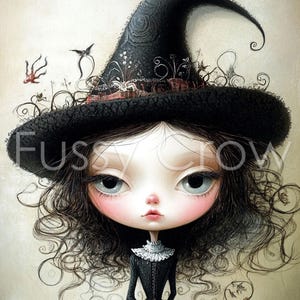 Kooky Witch Clipart 10 High Quality Jpgs, Watercolour Whimsical Girl ...