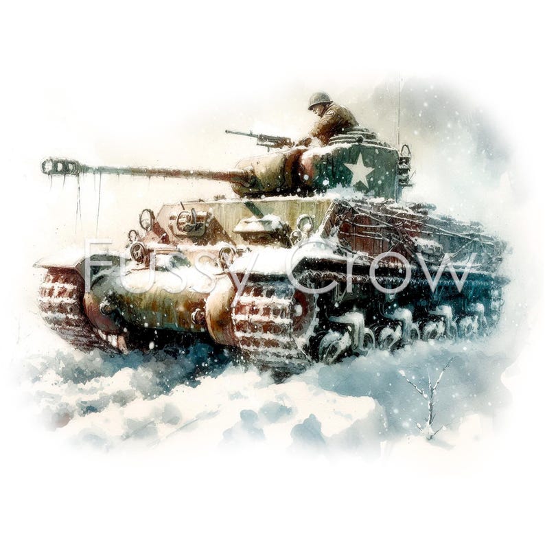 WW2 Tank Clipart, 10 High Quality Jpgs, Watercolour Military Vehicle ...
